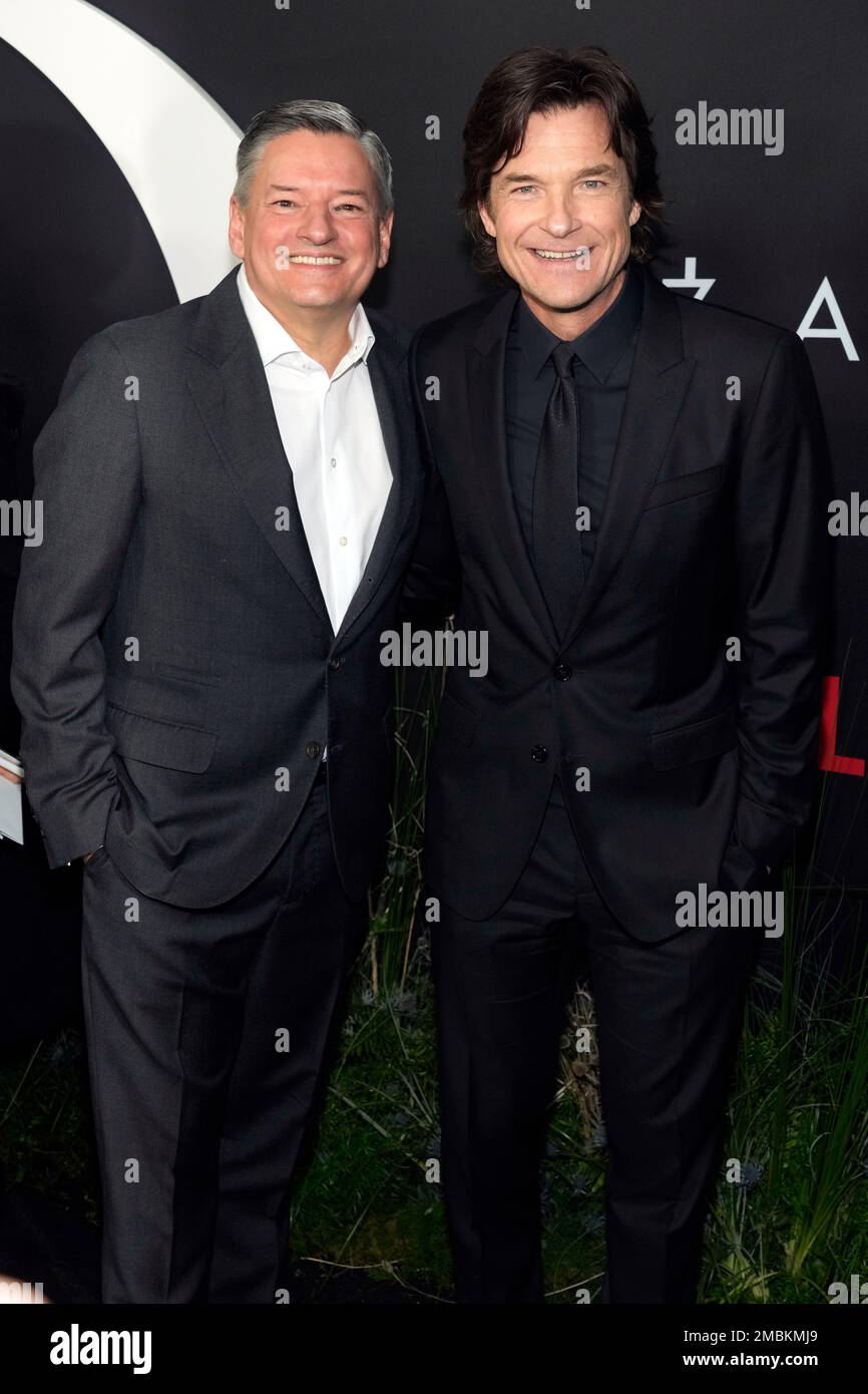 Ted Sarandos, left, and Jason Bateman attend the world premiere of the ...