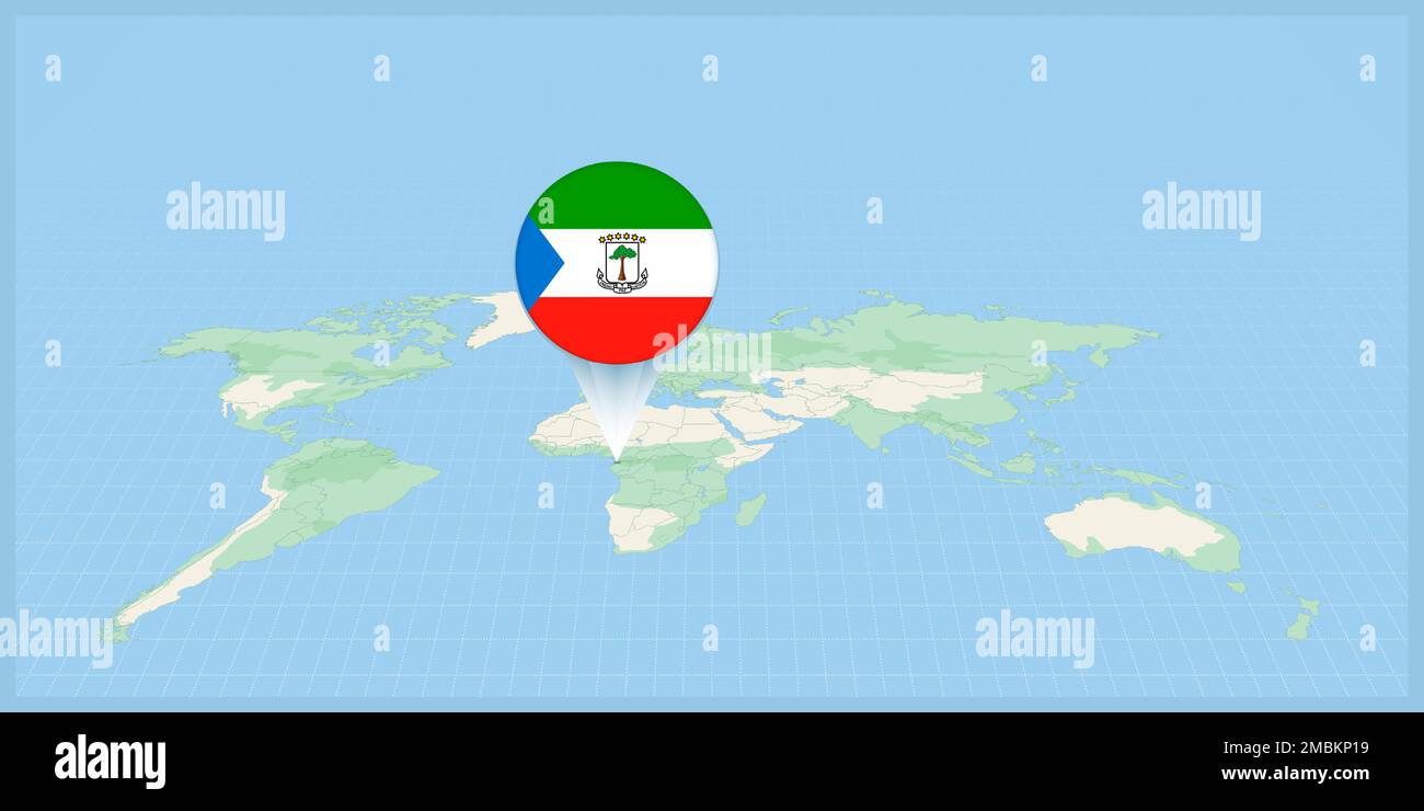 Location of Equatorial Guinea on the world map, marked with Equatorial ...