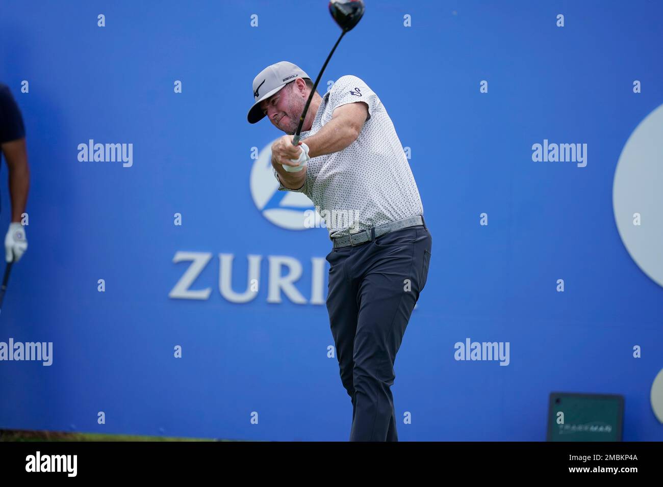Robert Garrigus tees off from the 18th box during the first round of ...