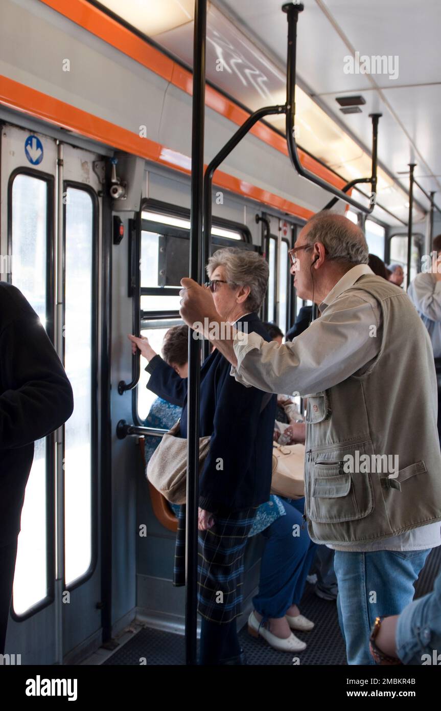 Taking the public bus in Rome, Italy Stock Photo - Alamy