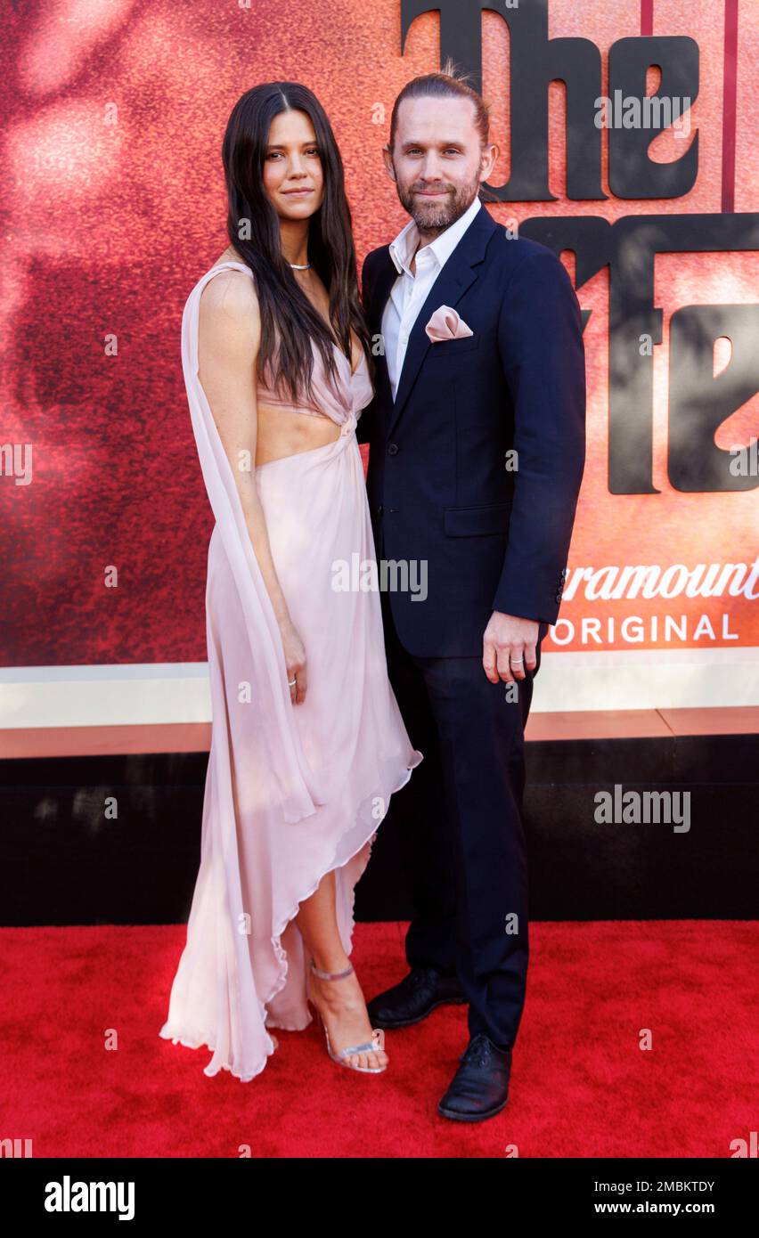 Meredith Garretson, left and Daniel Garretson arrive at the premiere of ...