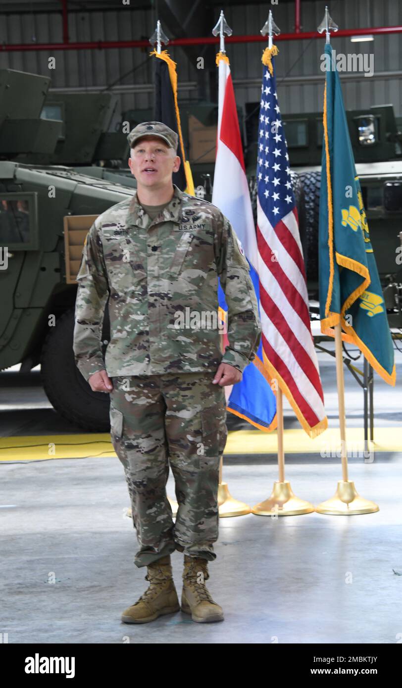 Army Field Support Battalion-Benelux Commander Lt. Col. Blake Smith ...