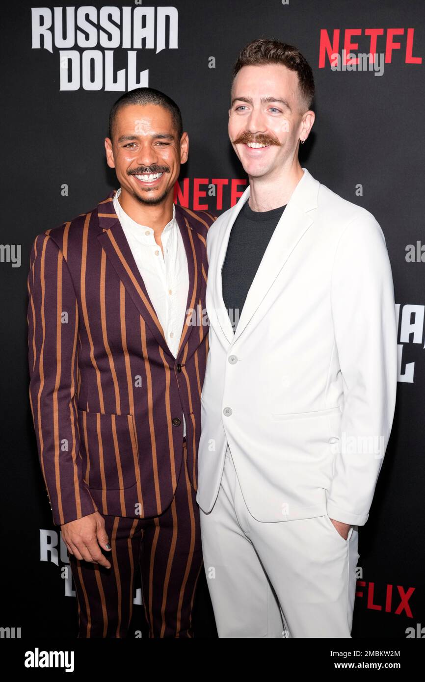 Charlie Barnett, left, and Drew Bender attend the premiere of Netflix's ...