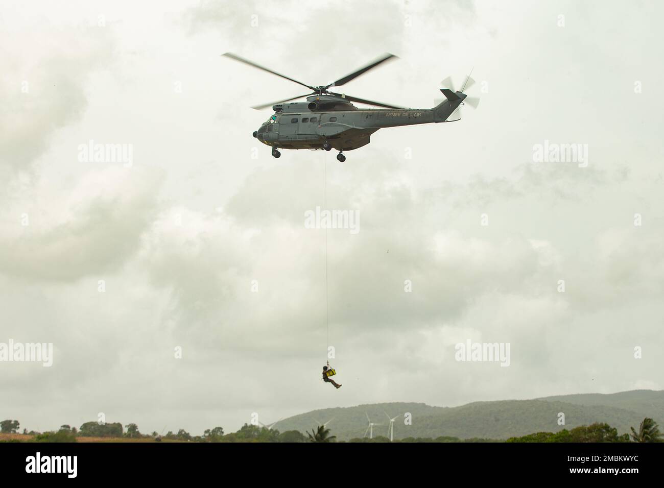 A French Armed Forces Aerospatiale SA 330 Puma helicopter demonstrates ...