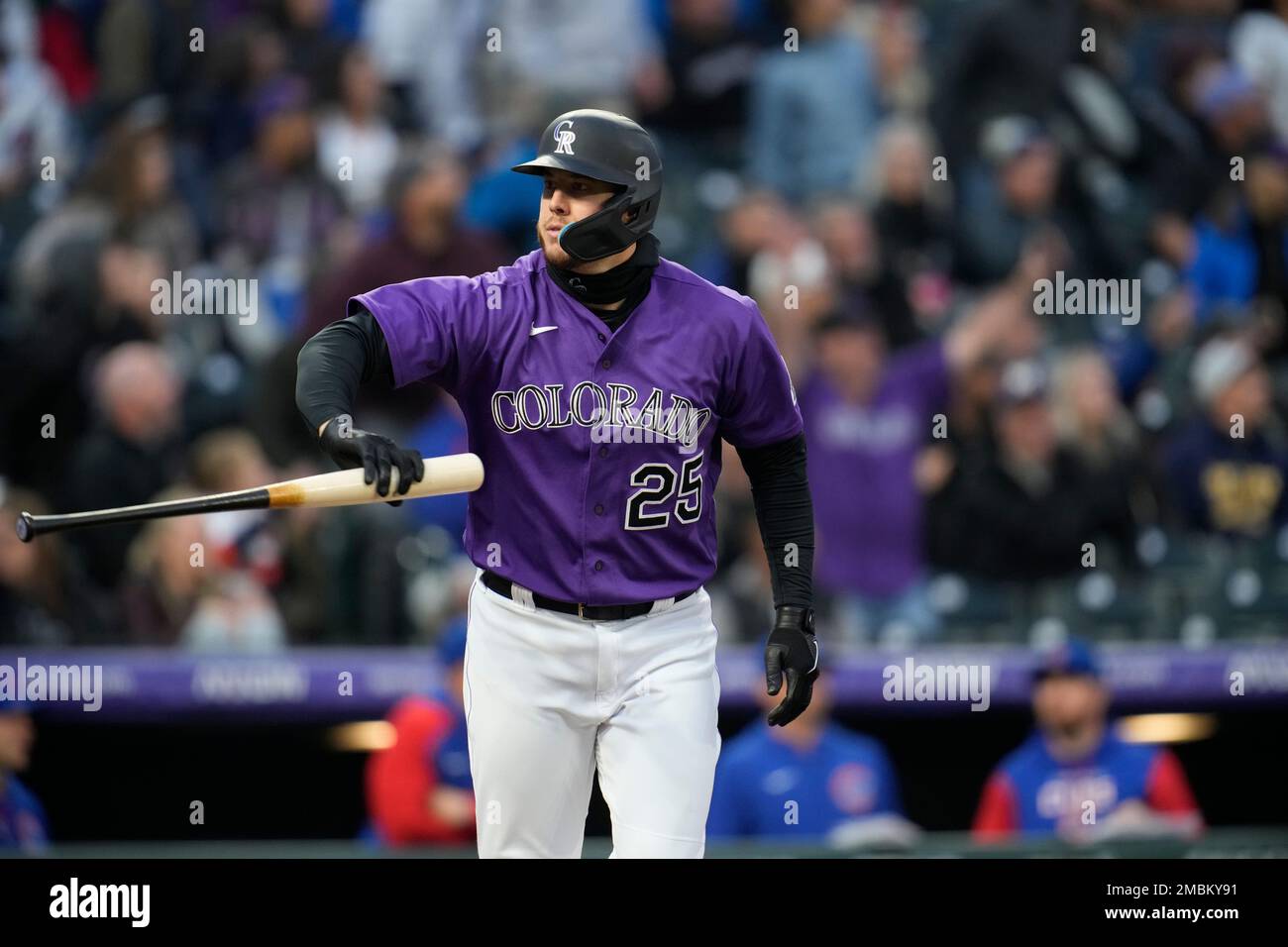 Colorado Rockies first baseman C.J. Cron (25) in the third inning of a ...