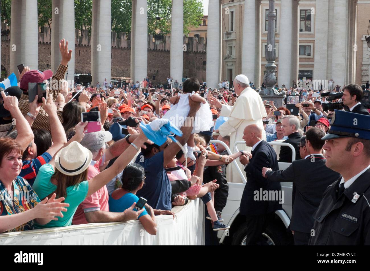 Pope Francis greets visitors to his weekly audience in St. Peter's ...