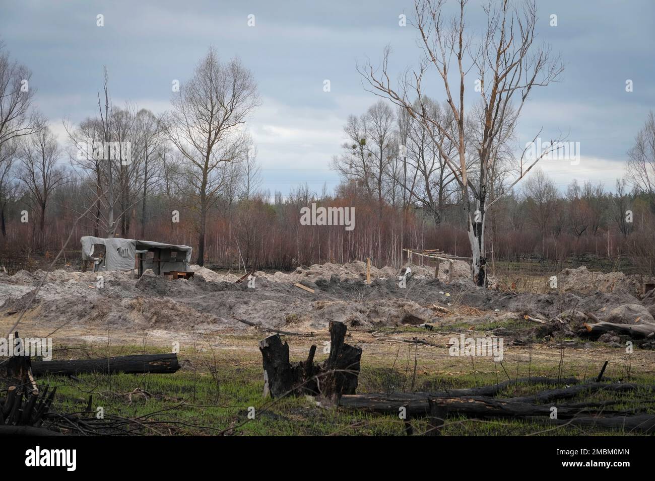 Russian trenches and firing positions sit in the highly radioactive Red ...