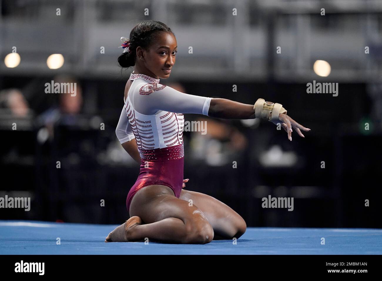Oklahoma's Danae Fletcher competes on the floor exercise during the ...