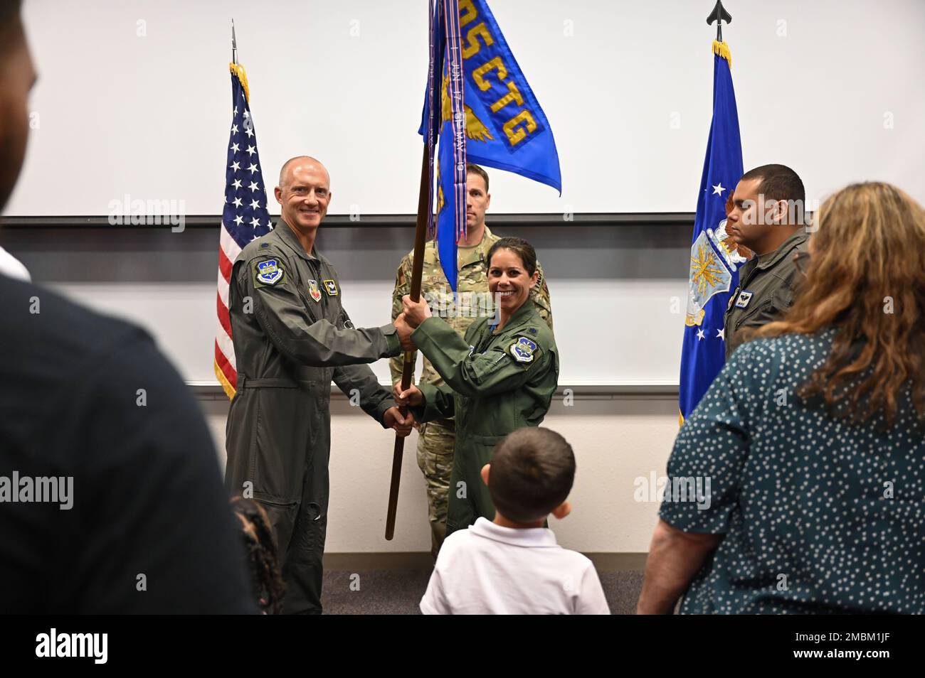 U.S. Air Force Col. James Landreth, left, 505th Combat Training Group ...