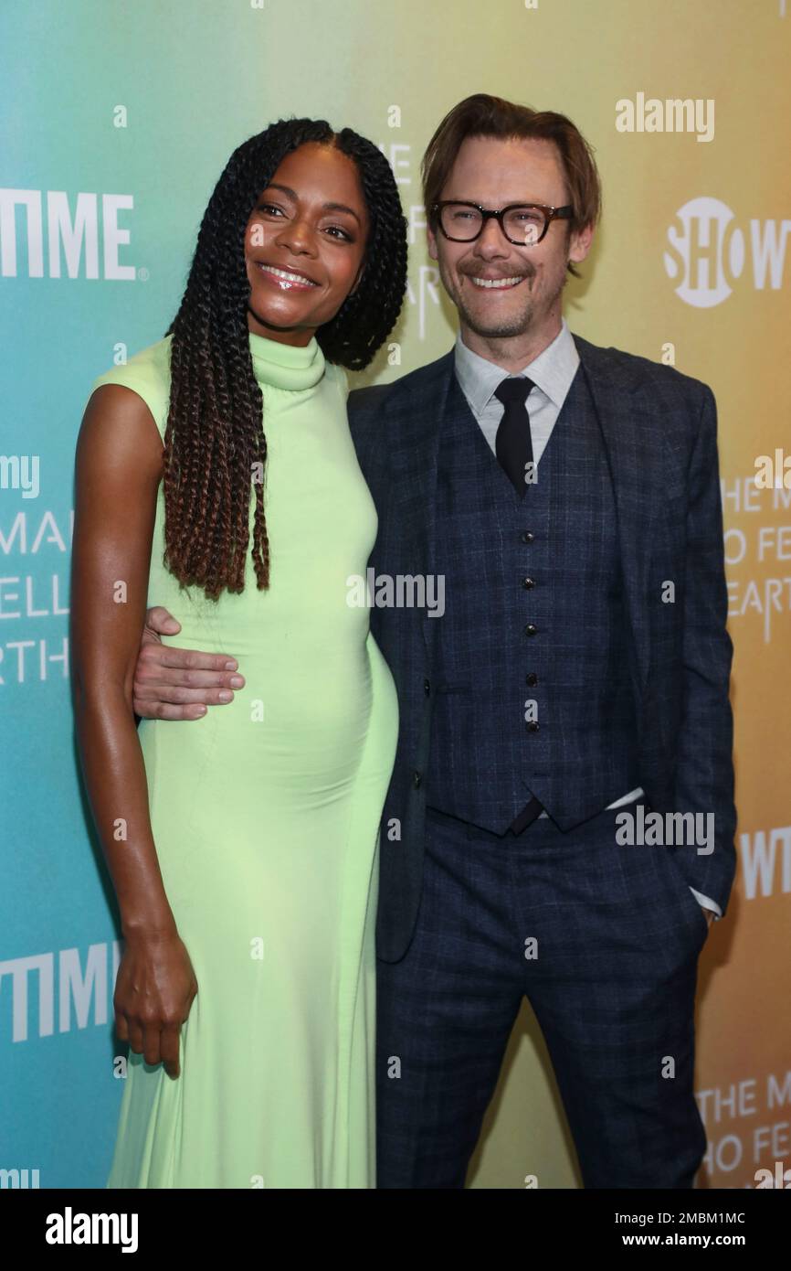Actors Naomie Harris, left, and Jimmi Simpson, right, attend the ...