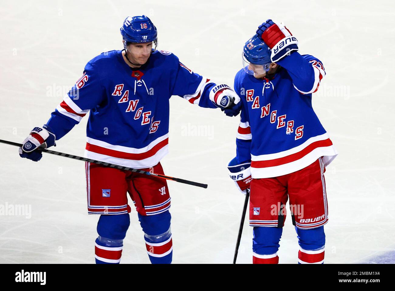 New York Rangers right wing Julien Gauthier (15) celebrates with ...