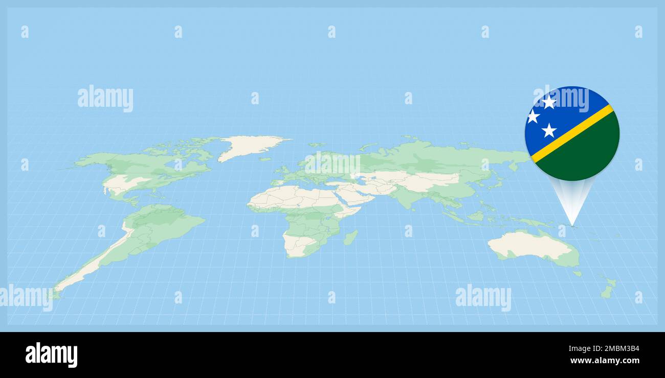 Location of Solomon Islands on the world map, marked with Solomon ...