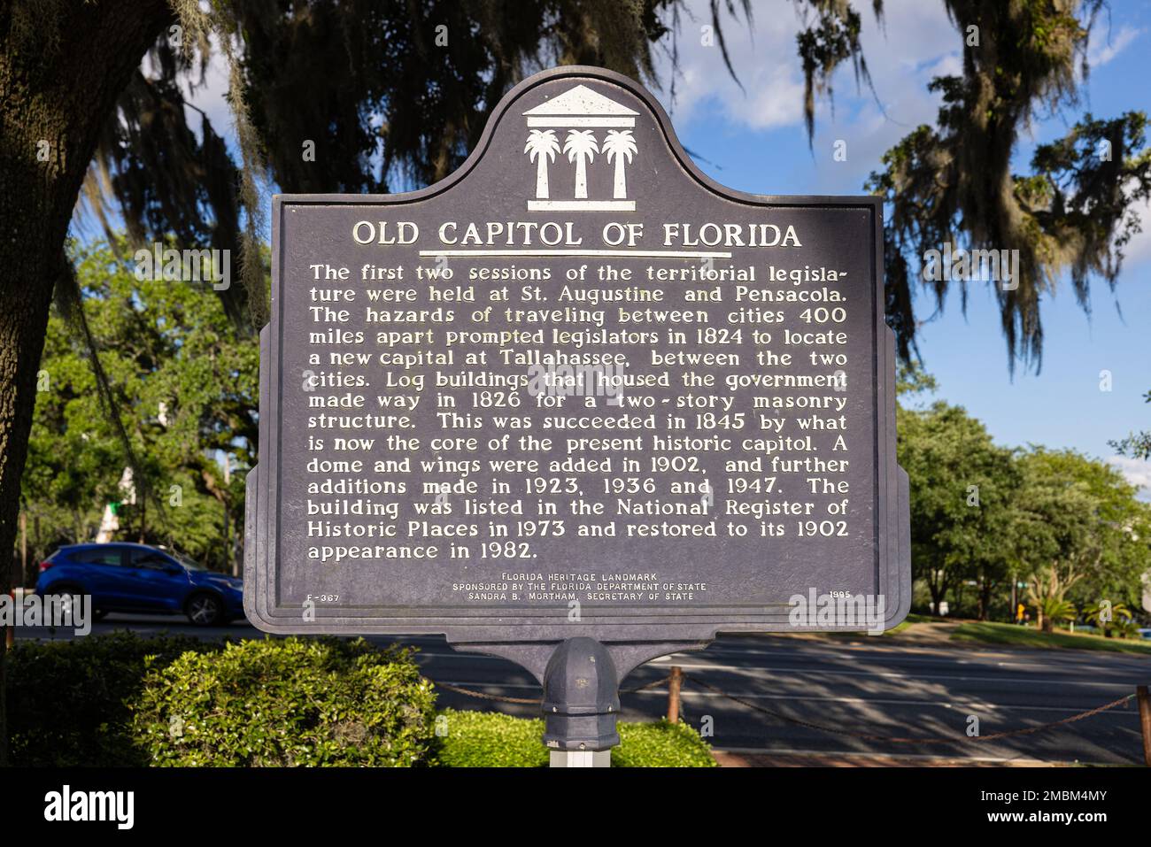 Tallahassee, Florida, USA - April 18, 2022: Plaque tells the history of ...