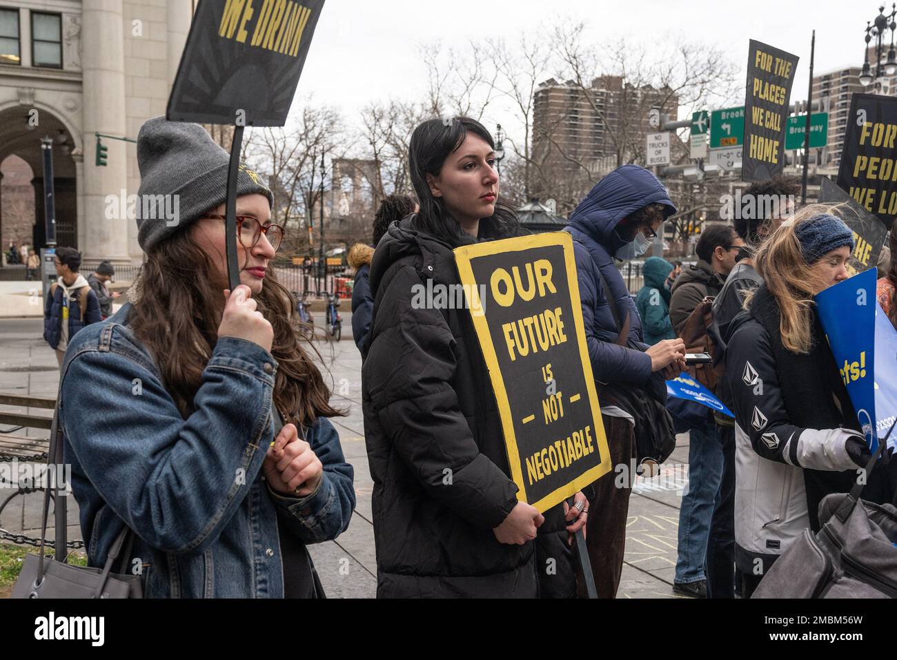 New York, USA. 20th Jan, 2023. Activists rally demanding declaration of ...