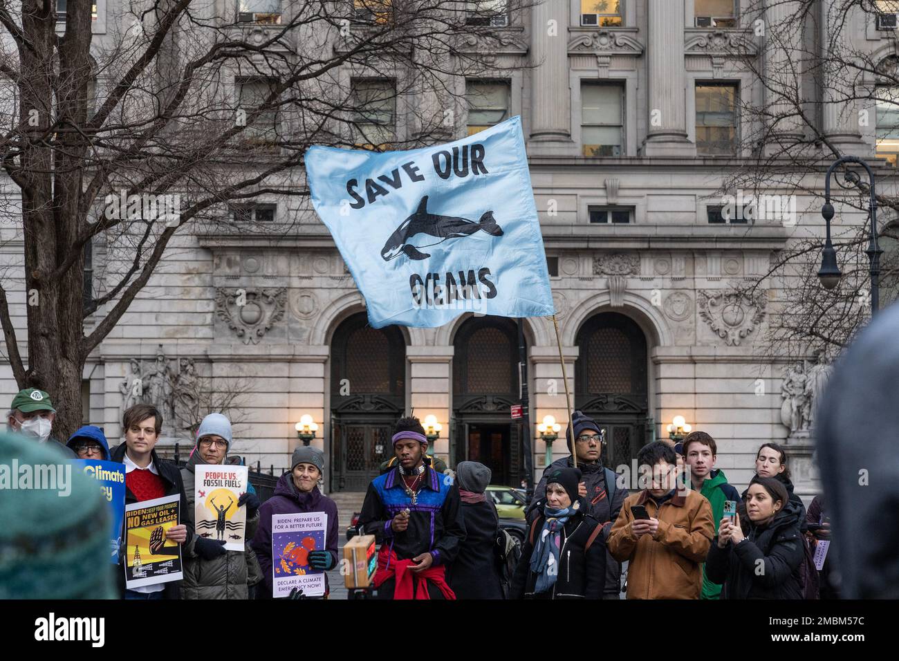 New York, USA. 20th Jan, 2023. Activists rally demanding declaration of ...