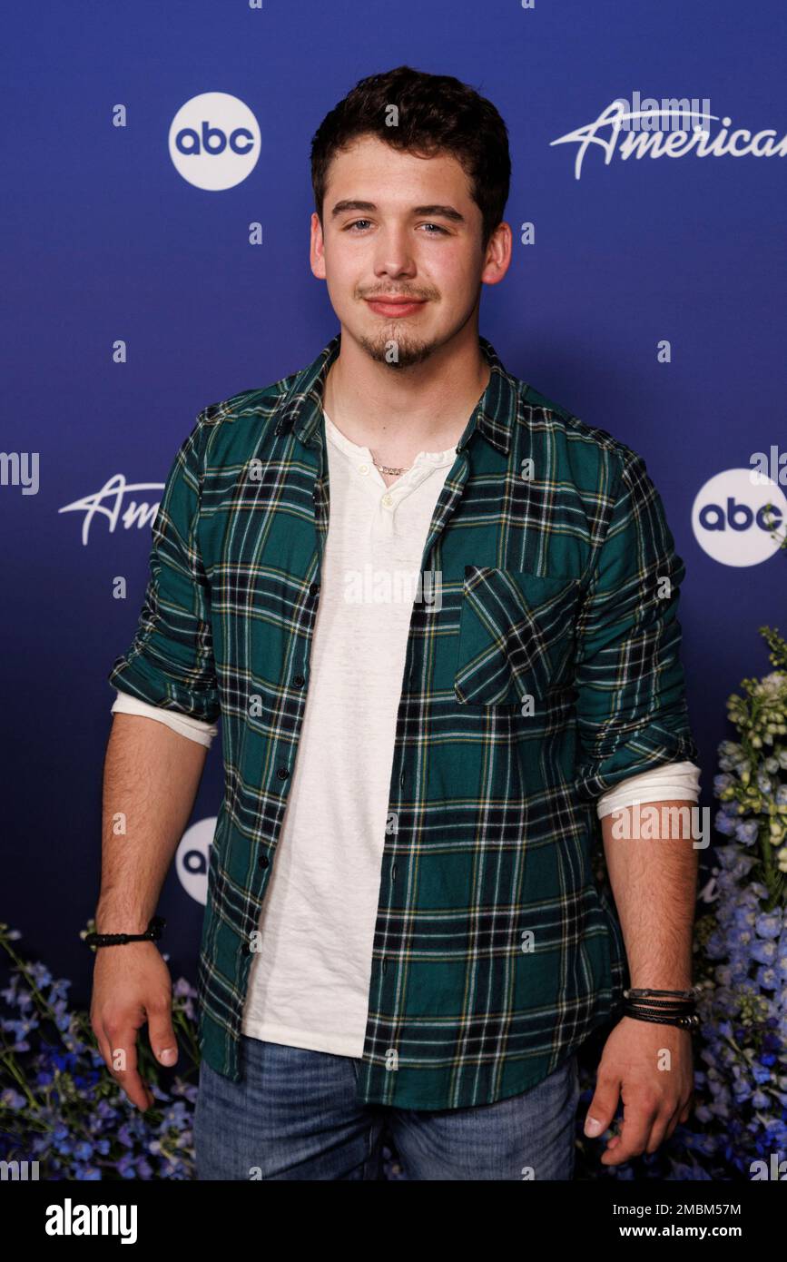 Noah Thompson arrives at the 20th Anniversary Celebration of "American Idol" on Monday, April 18 ...