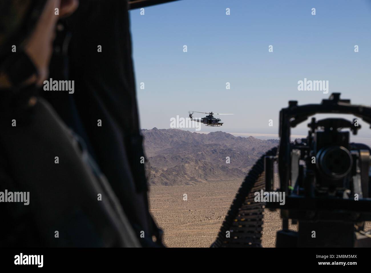 A U.S. Marine UH-1Y Venom helicopter with Marine Light Attack ...