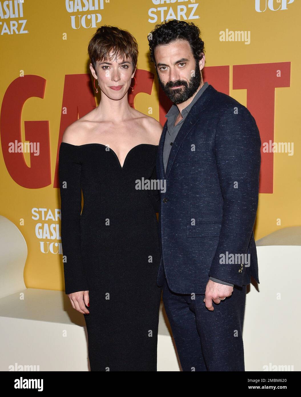 Actors Rebecca Hall, left, and husband Morgan Spector attend the ...