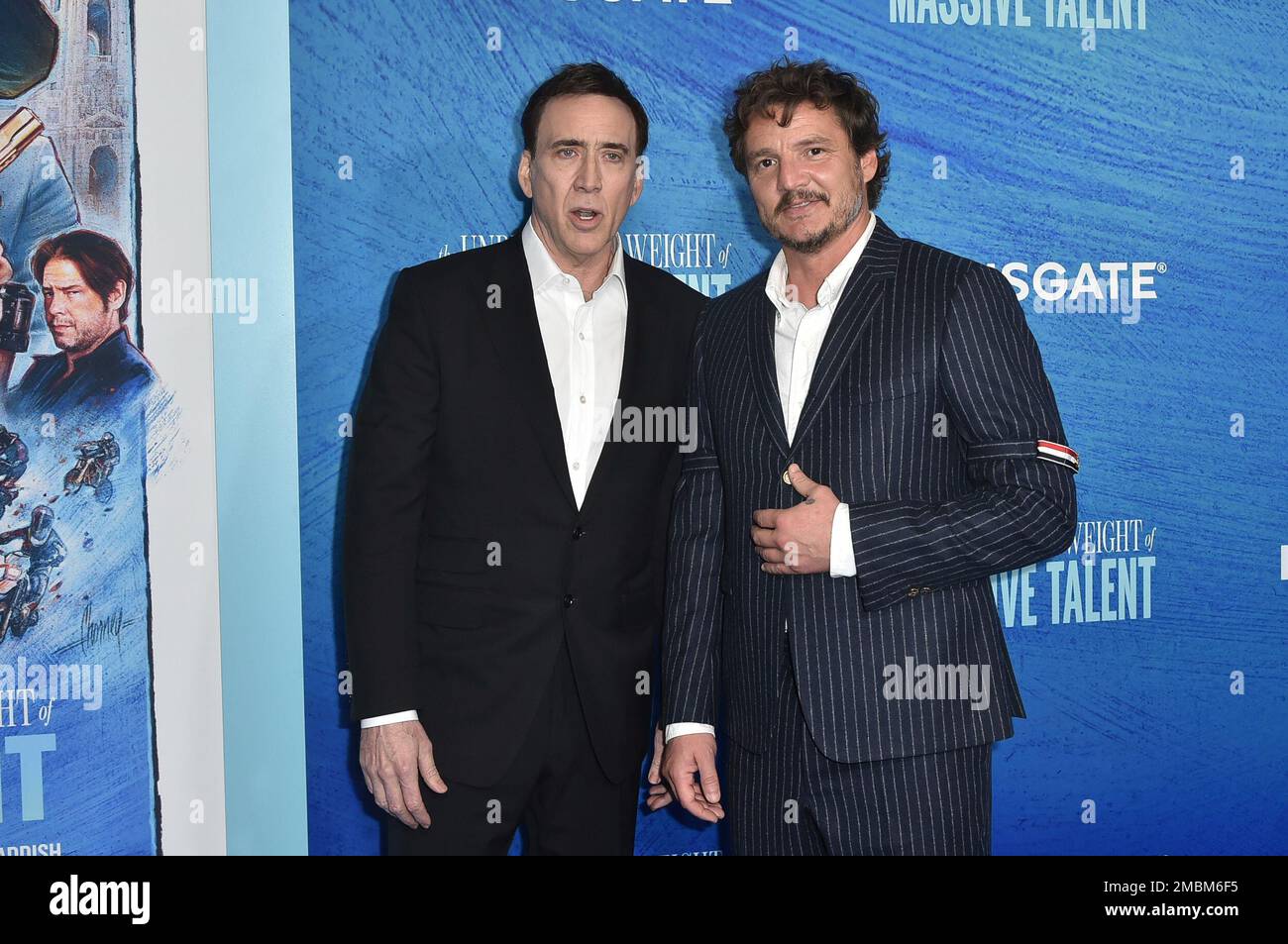 Nicolas Cage, left, and Pedro Pascal arrive at the premiere of "The ...