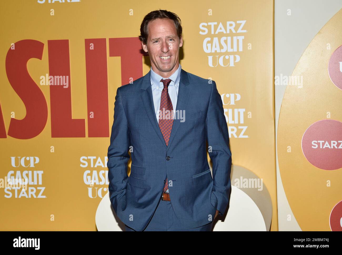Actor Nat Faxon attends the premiere for "Gaslit," at The Metropolitan ...