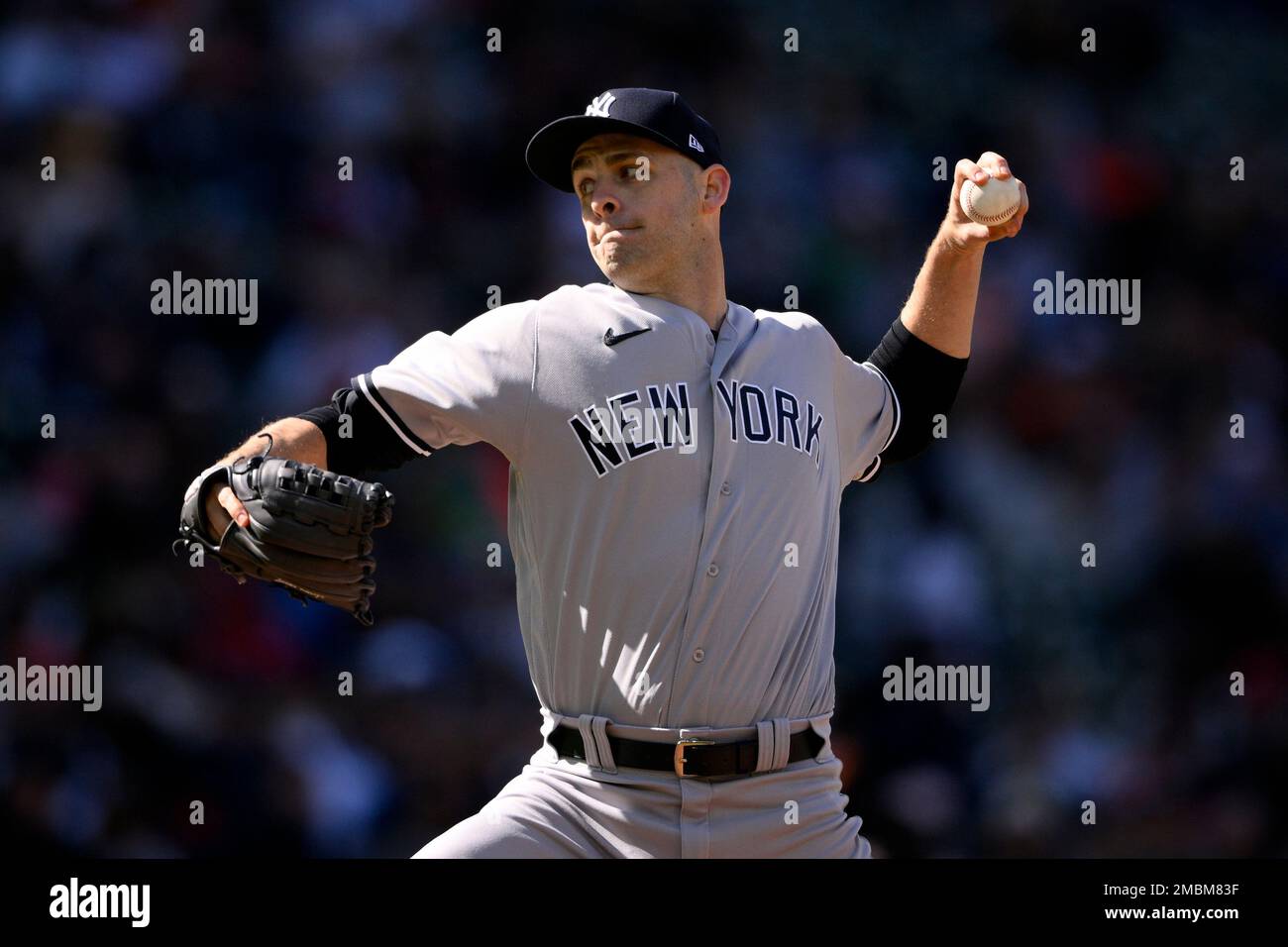 New York Yankees relief pitcher Lucas Luetge (63) in action during a ...