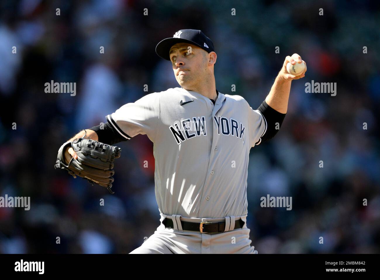 New York Yankees relief pitcher Lucas Luetge (63) in action during a ...