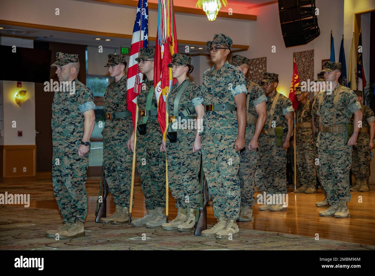 U.S. Marine Corps Col. Lester “Ray” Gerber, receives an award during ...