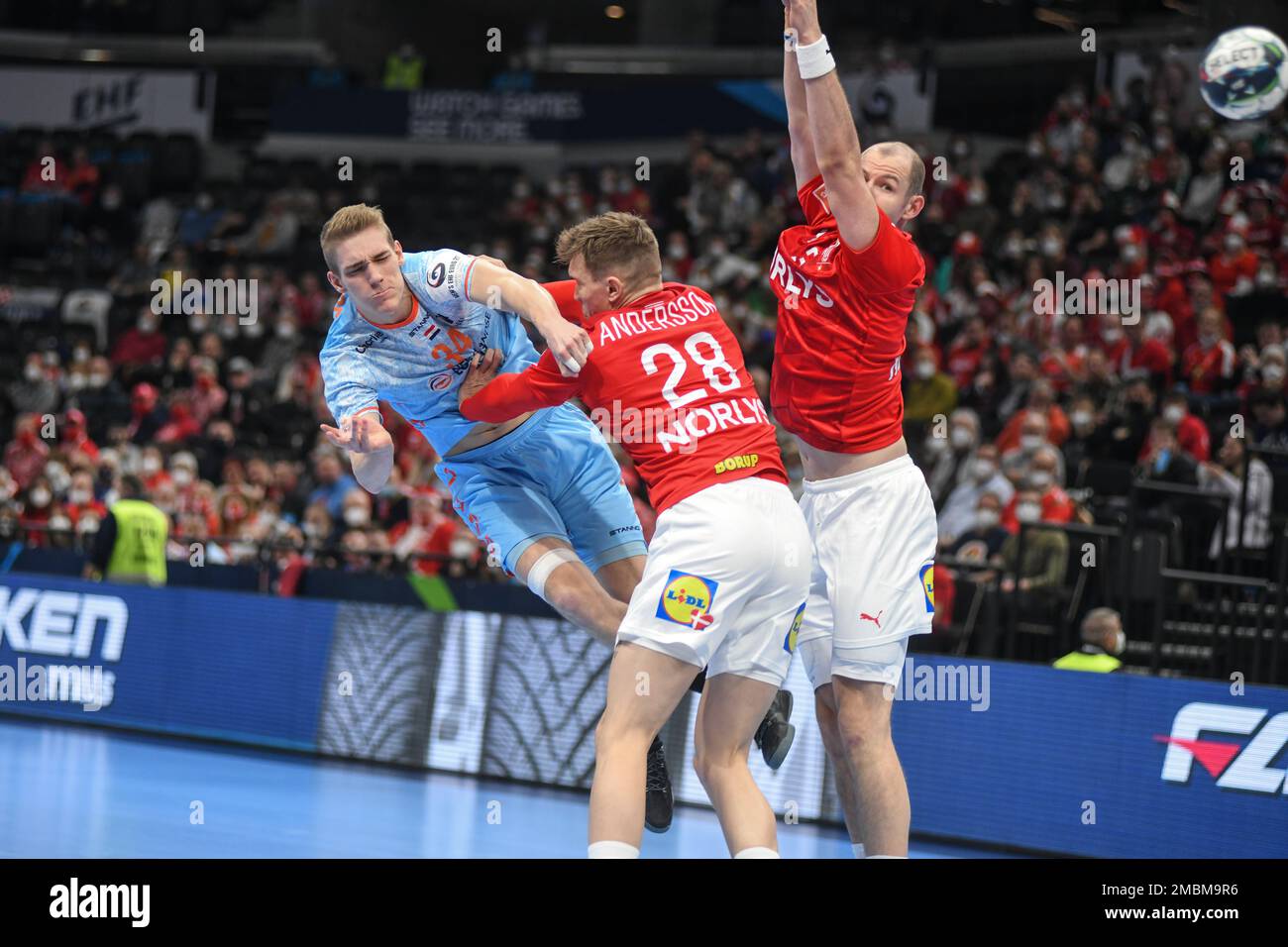 Tom Jansen (Netherlands) against Denmark. EHF Euro 2022. Main Round Stock Photo - Alamy