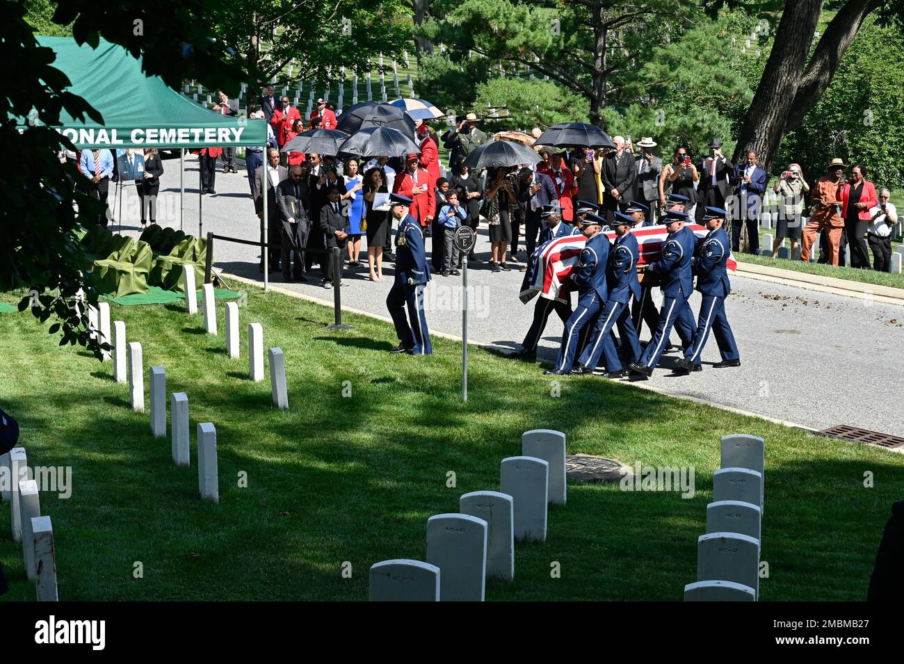 The Air Force Honor Guard carries the casket of Brig. Gen. Charles E ...