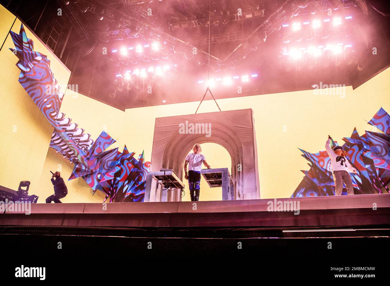 Vince Staples, from left, Flume, and Kucka perform at the Coachella ...