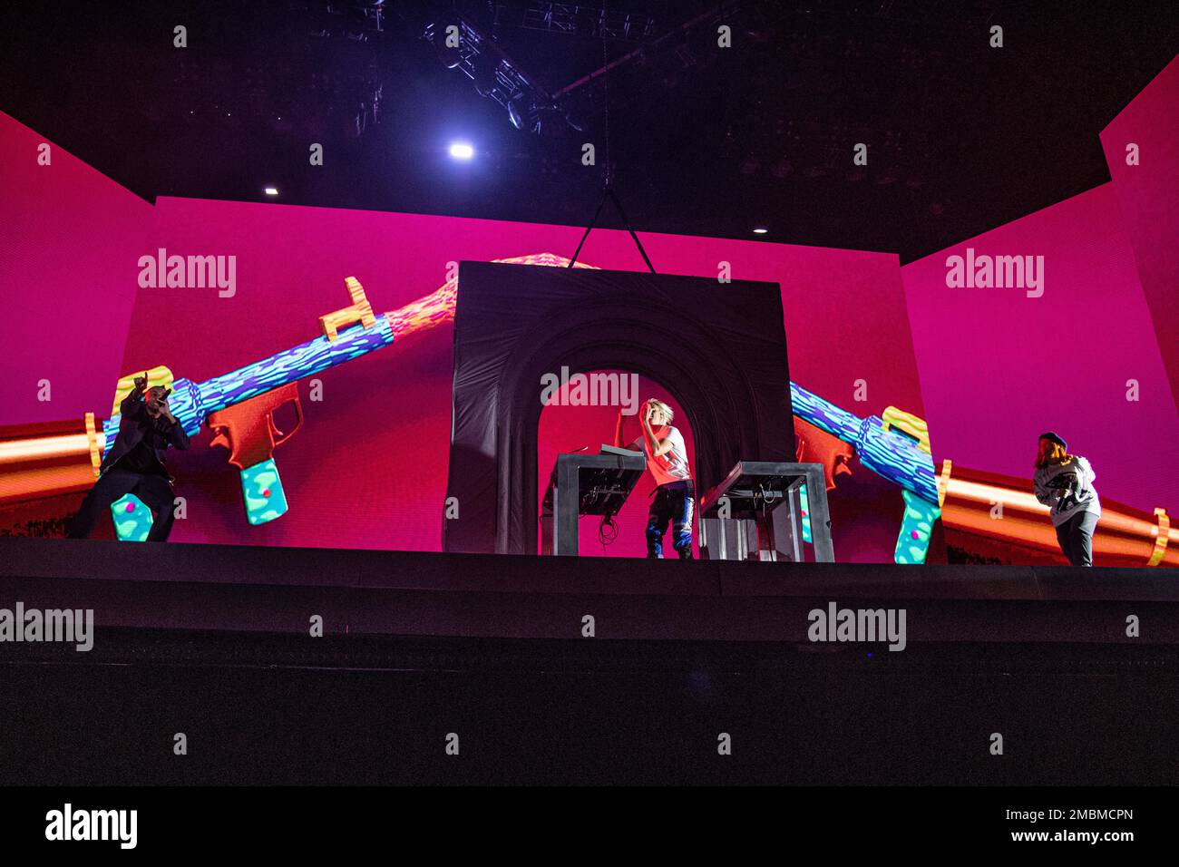 Vince Staples, from left, Flume, and Kucka perform at the Coachella ...