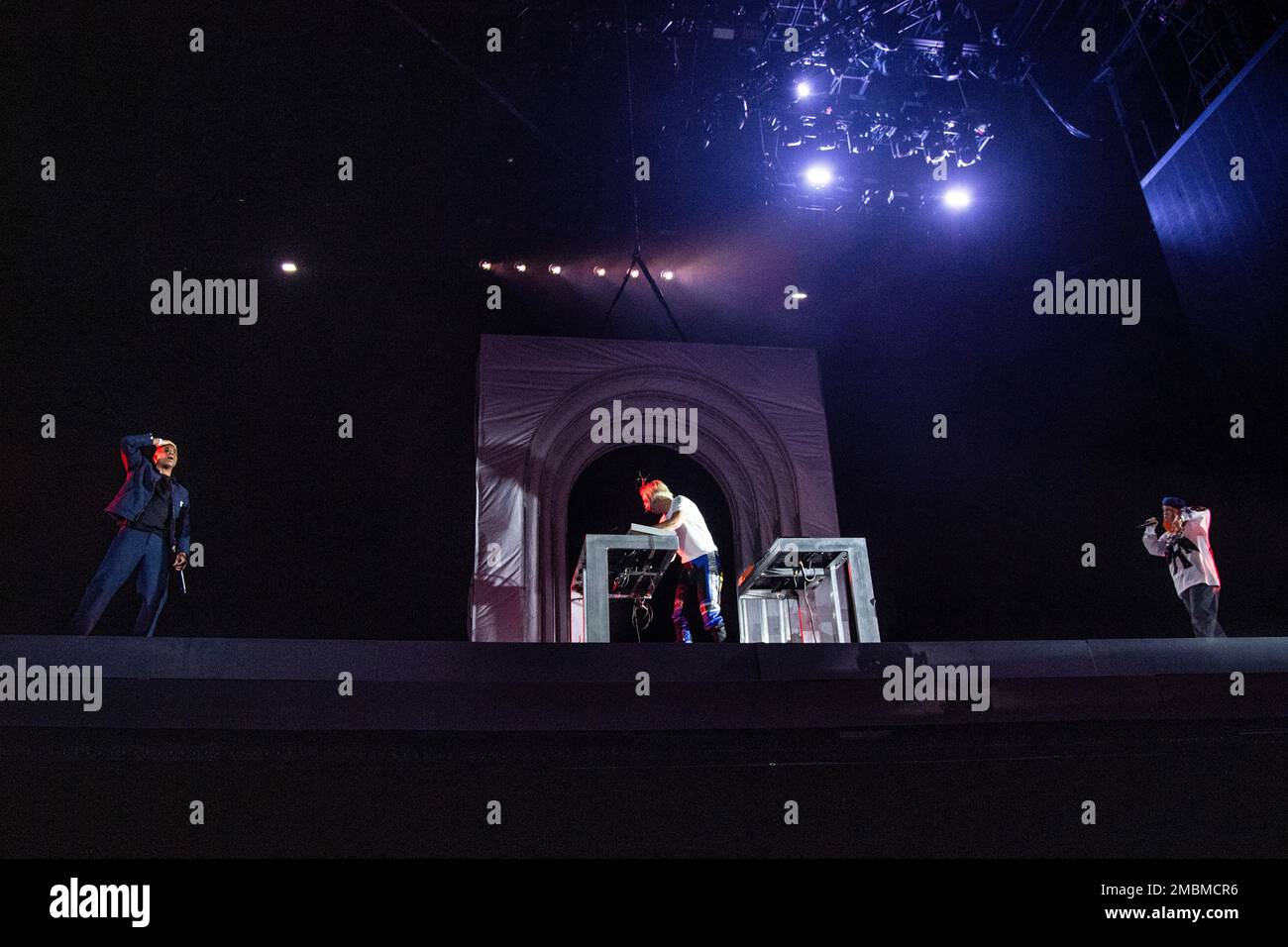 Vince Staples, from left, Flume, and Kucka perform at the Coachella ...