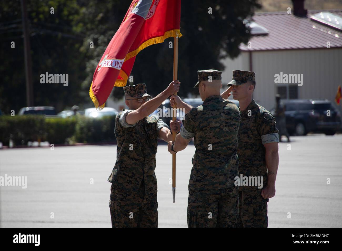 U.S. Marine Corps Lt. Col. Jeremy Colwell (left), the incoming ...