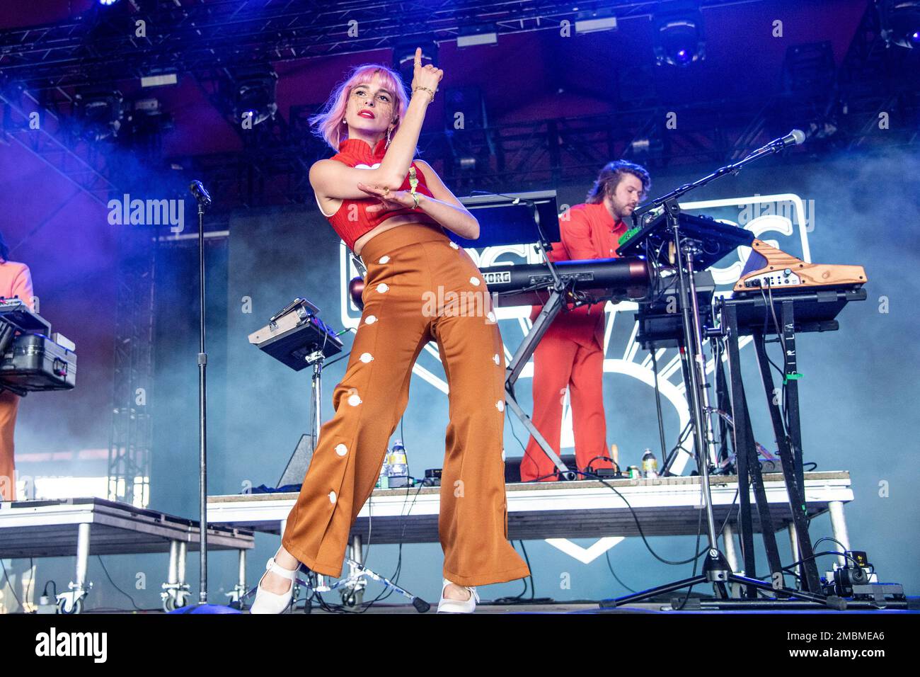 Flore Benguigui, of L'Imperatrice, performs at the Coachella Music ...