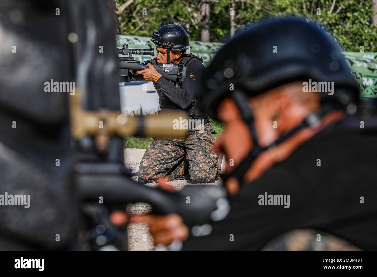 A partner force sniper team compete in the Fuerzas Comando 2022 ...