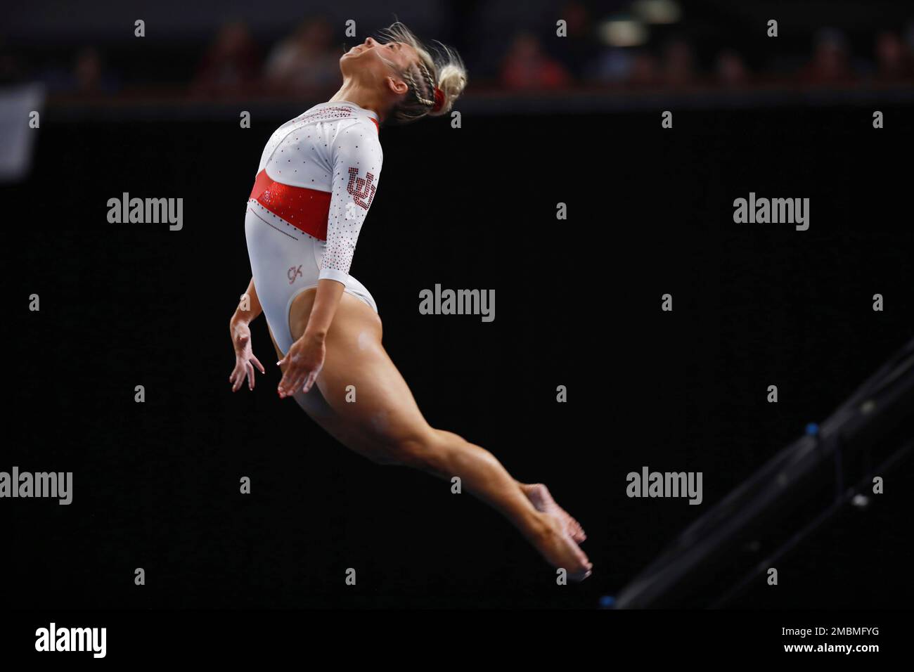 Utah's Sydney Soloski competes in the floor exercise during the NCAA ...