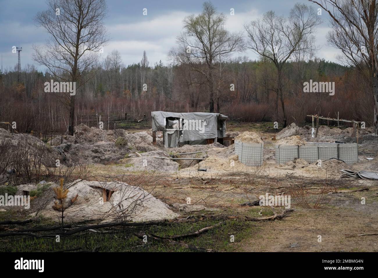 Russian trenches and firing positions in the highly radioactive Red ...