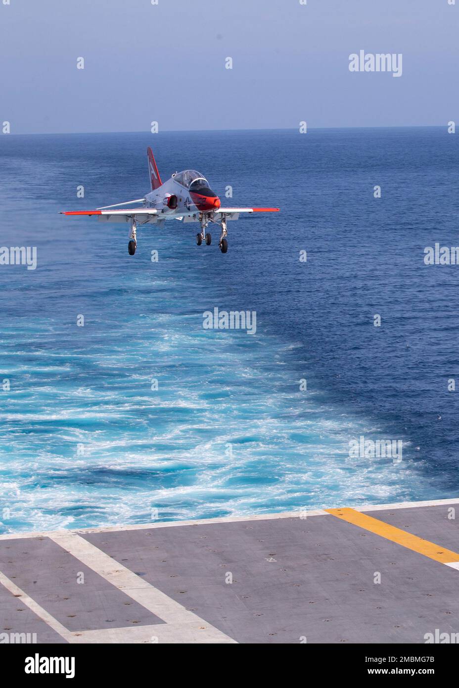 A T-45C Goshawk, attached to Training Air Wing 1, approaches USS Gerald ...