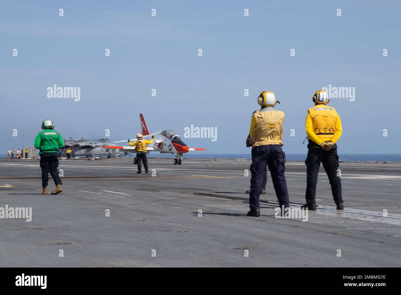 A T-45C Goshawk, attached to Training Air Wing 1, lands on USS Gerald R ...
