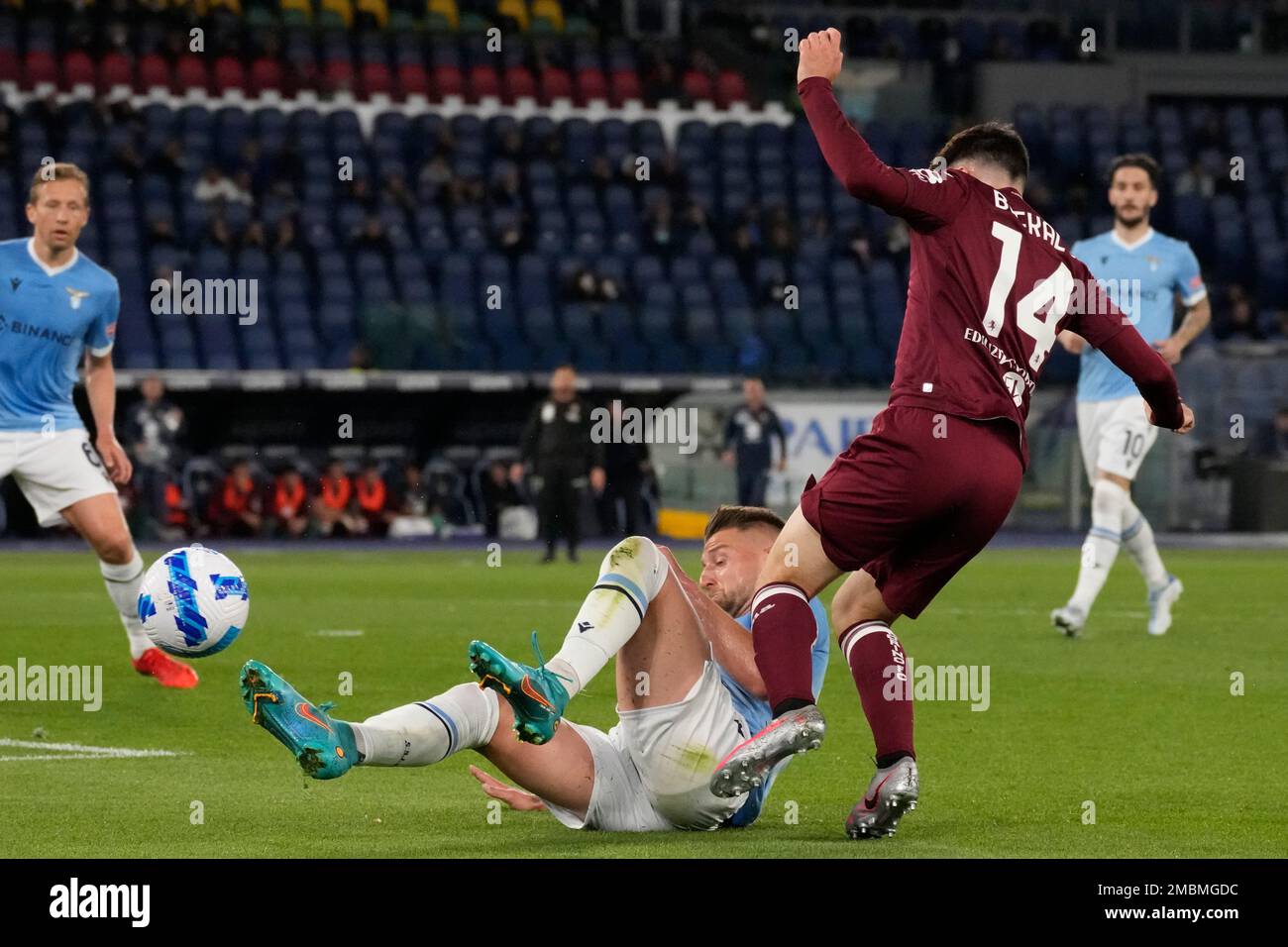 Lazio's Sergej Milinkovic-Savic, left, and Torino's Josip Brekalo fight ...