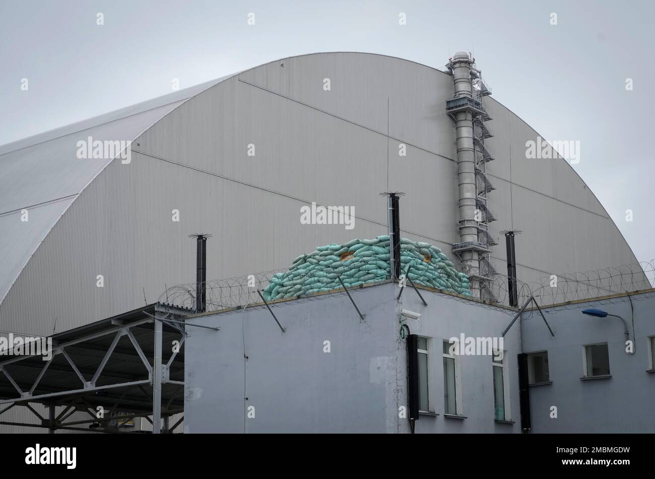 A firing position of the Russian troops is seen near a shelter above ...