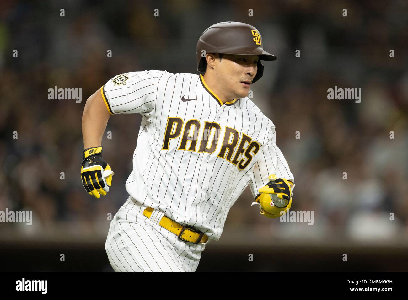 San Diego Padres' Ha-Seong Kim runs during a baseball game against the ...