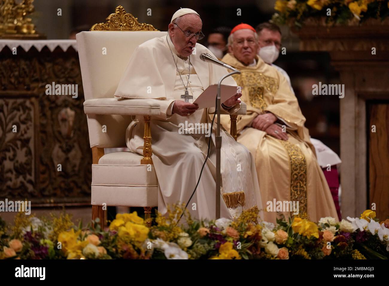 Pope Francis presides over a Easter vigil ceremony in St. Peter's ...