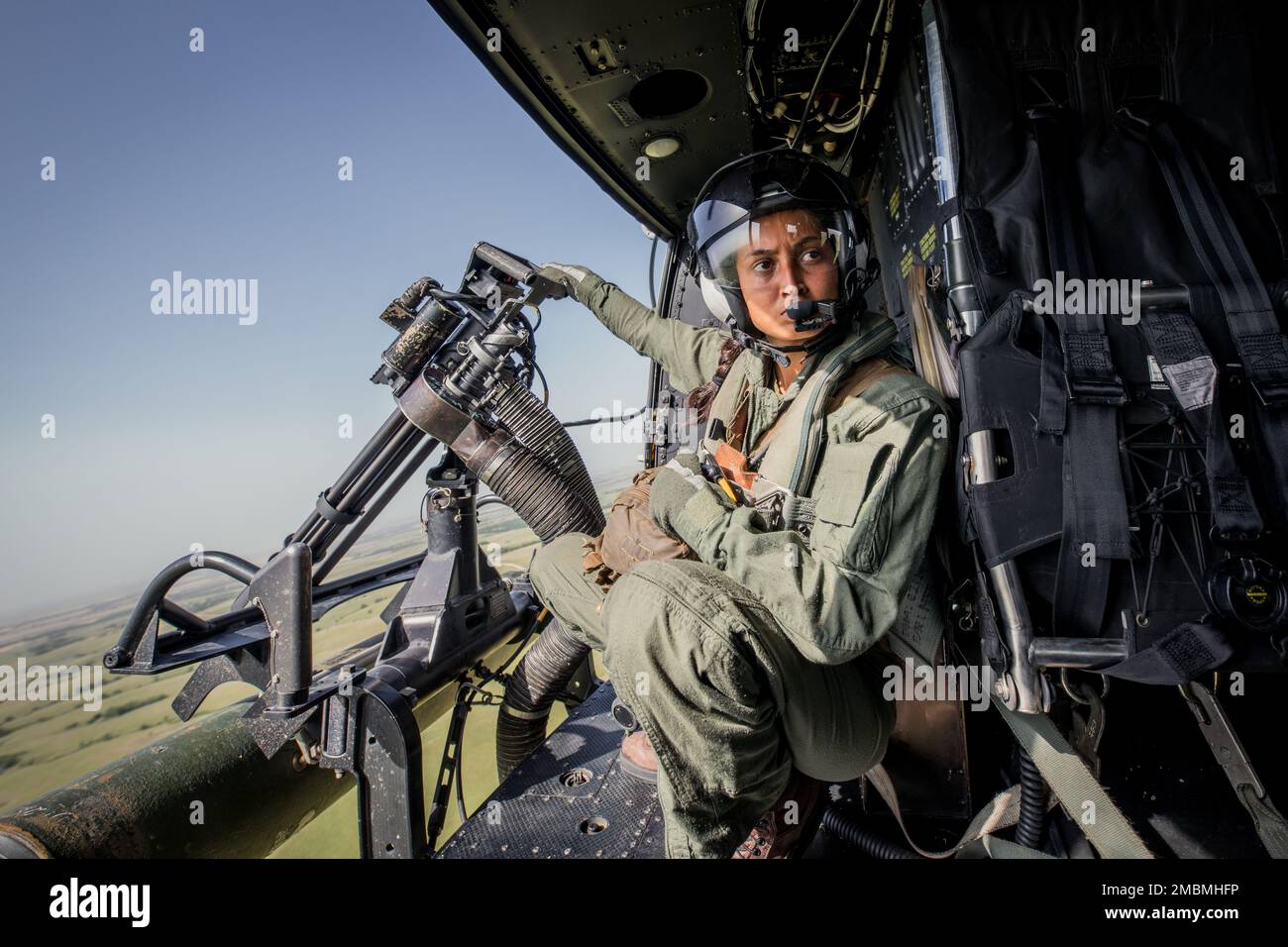 Cpl. Monica Pomales, a crew chief with Marine Light Attack Helicopter ...