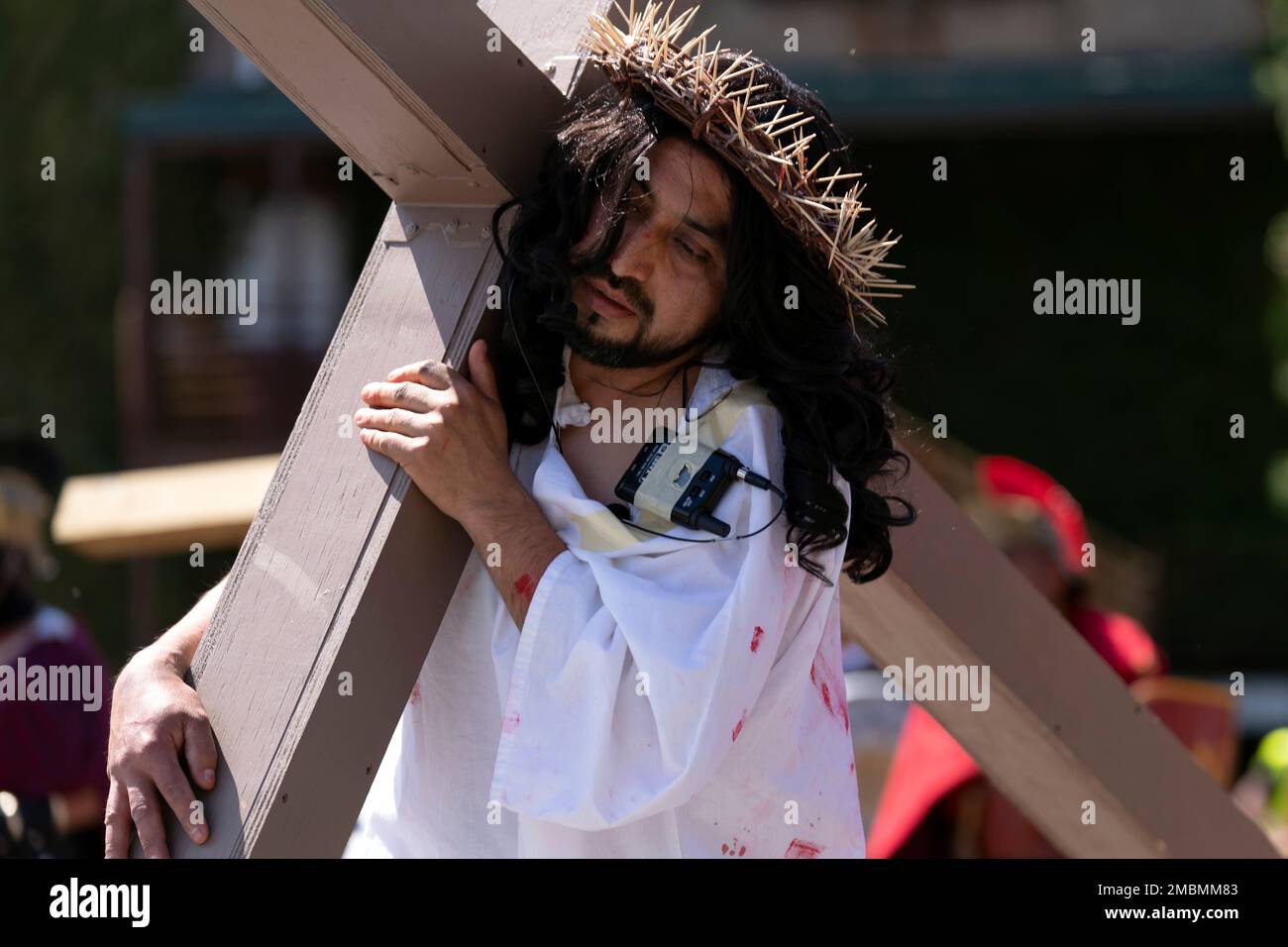 Portraying Jesus Christ, Juan Carlos Rosas reenacts the steps of Jesus Christ's final hours, in ...