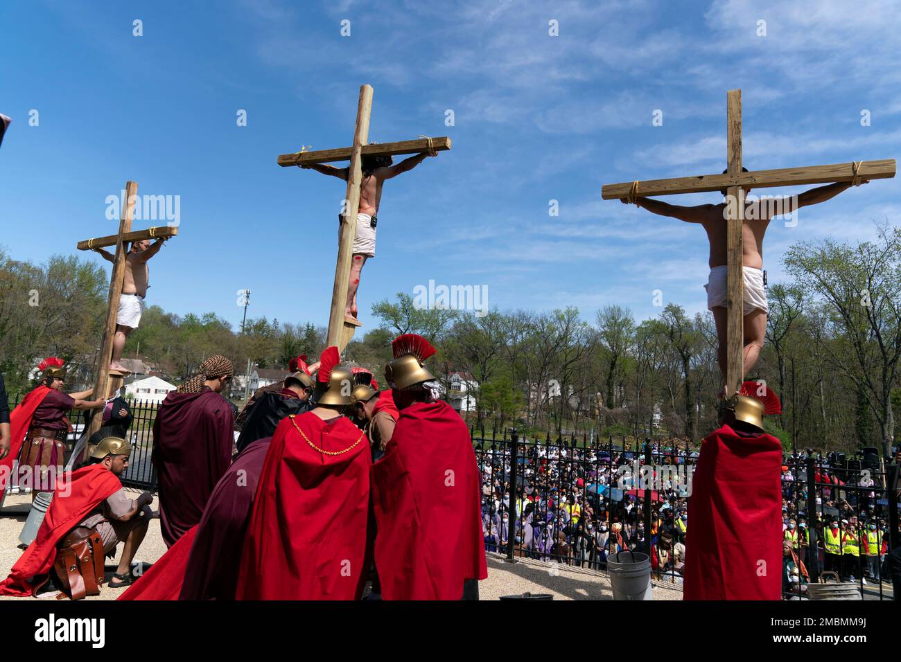 Portraying Jesus Christ, Juan Carlos Rosas reenacts the steps of Jesus Christ's final hours, in ...