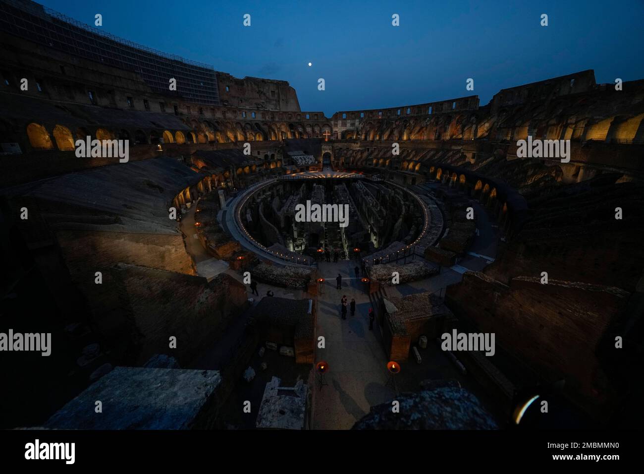 A view of the Colosseum where Pope Francis will preside over the Via ...