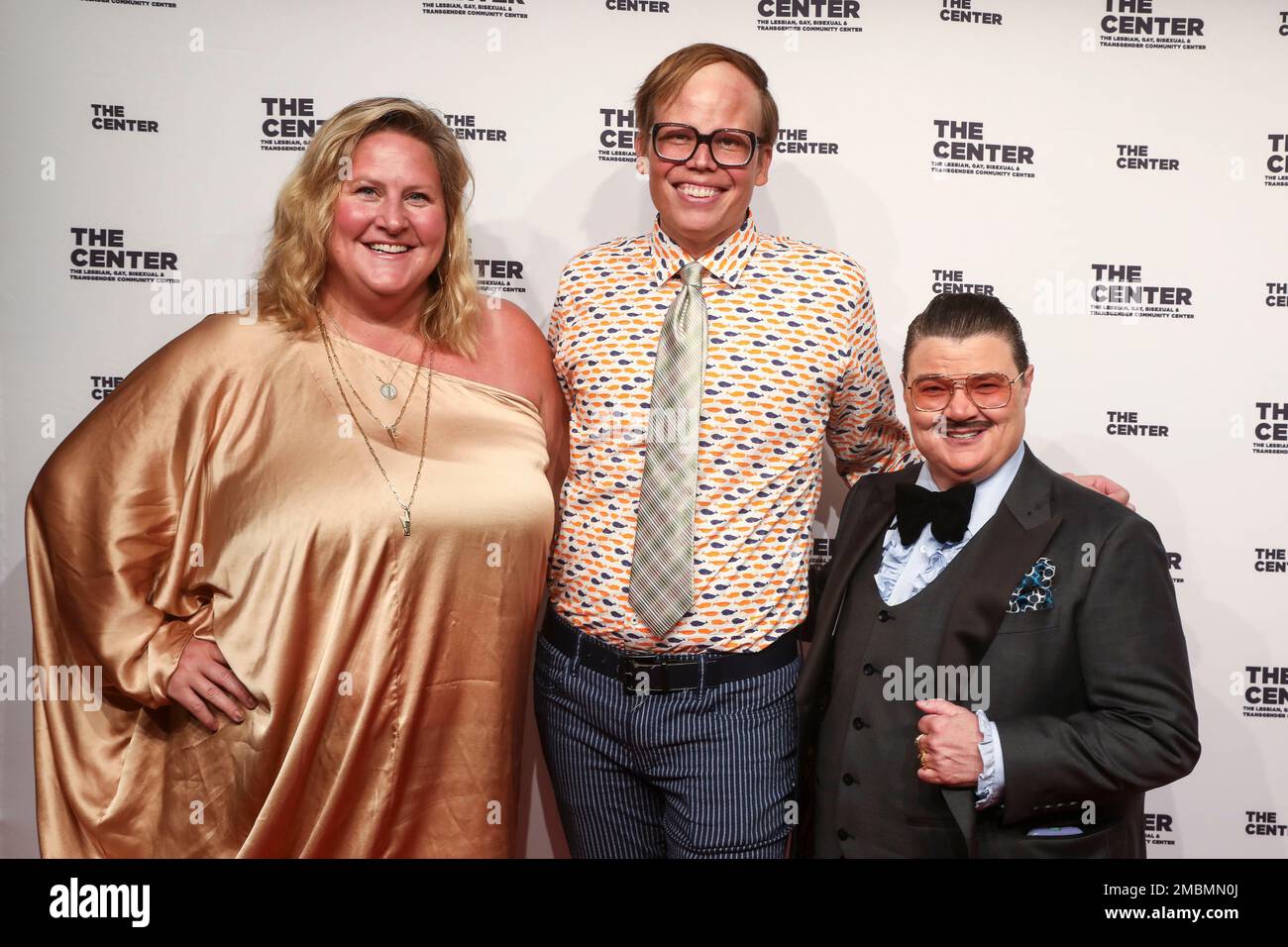 Bridget Everett, Jeff Hiller and Murray Hill attend the Center Dinner ...