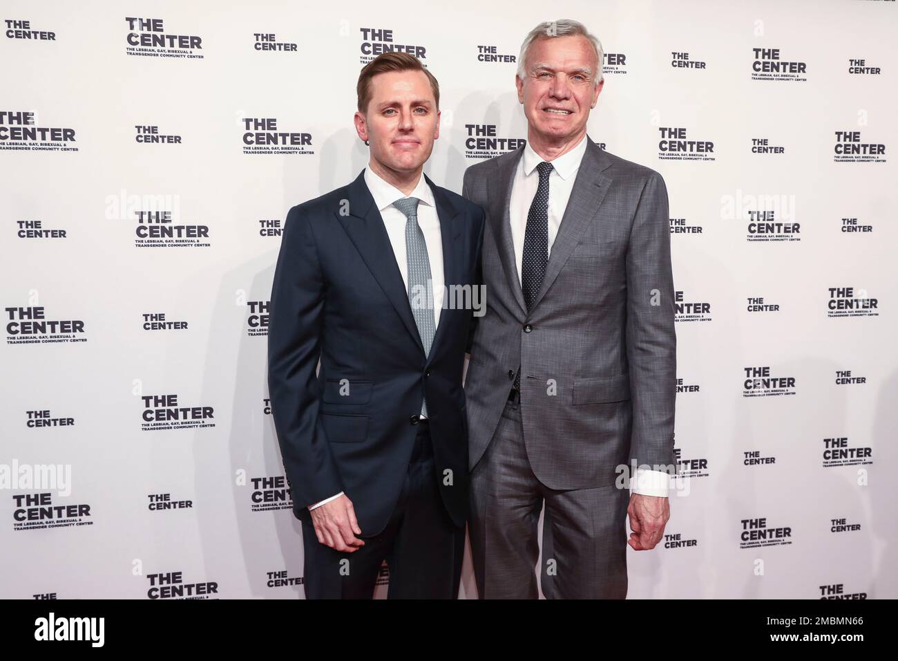 Scott Miller, left, and Tim Gill, right, attend the Center Dinner LGBT ...