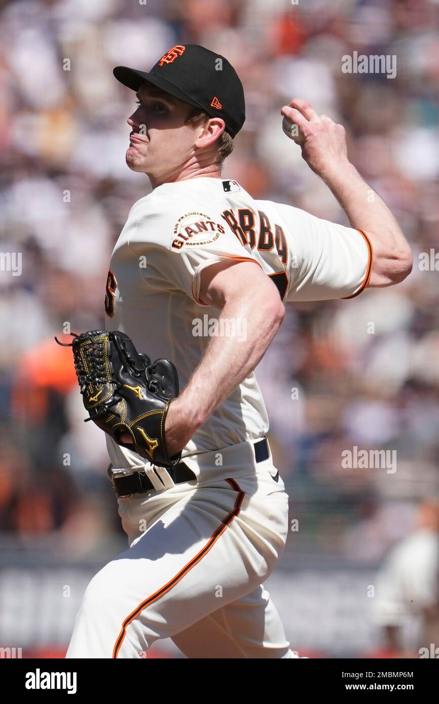 San Francisco Giants pitcher John Brebbia against the Miami Marlins ...